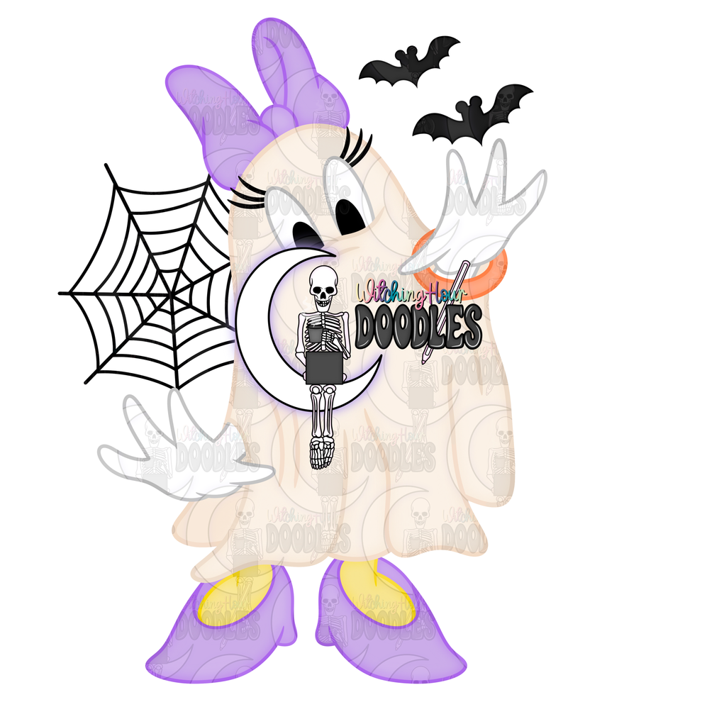 Mrs. Duck Halloween (2 PNGs) – Witching Hour Doodles