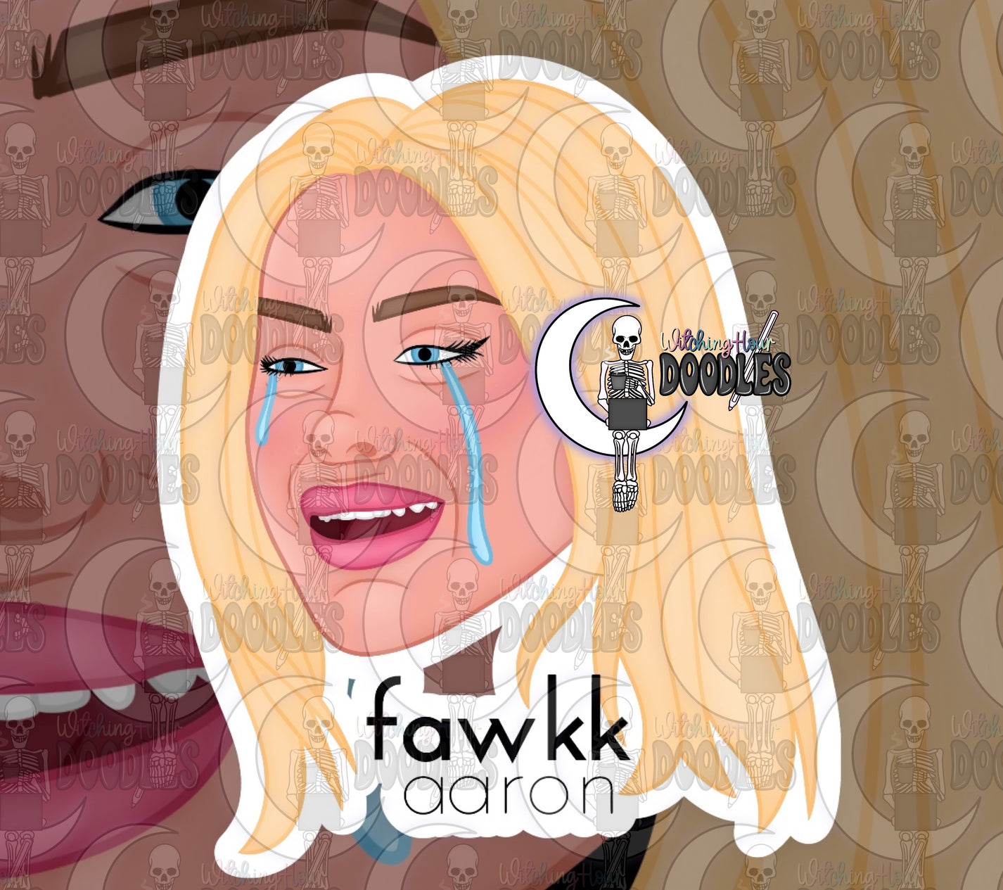 Fawkk Aaron Sticker – Witching Hour Doodles