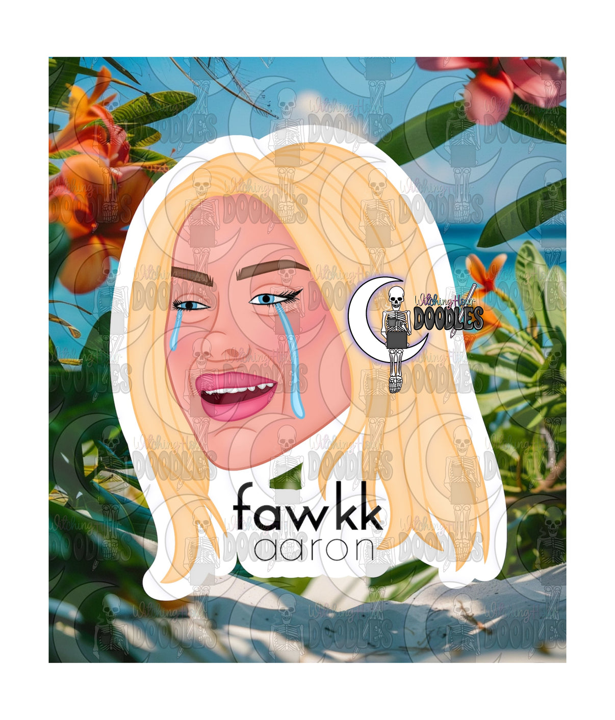 Fawkk Aaron Sticker – Witching Hour Doodles