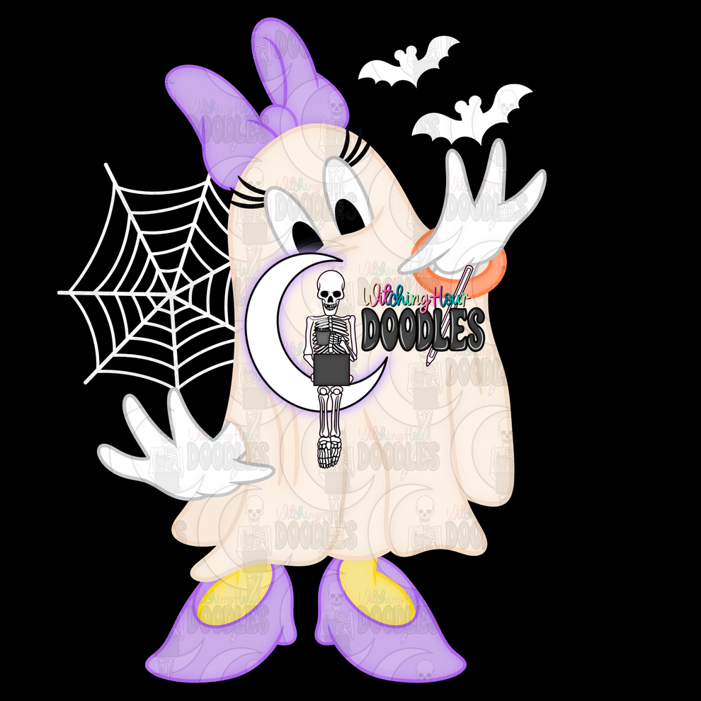 Mrs. Duck Halloween (2 PNGs) – Witching Hour Doodles